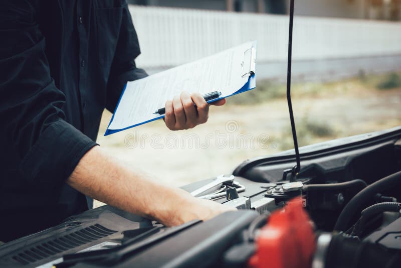 Car Mechanic Repairing Vehicle Engine Working Job Stock Image - Image ...