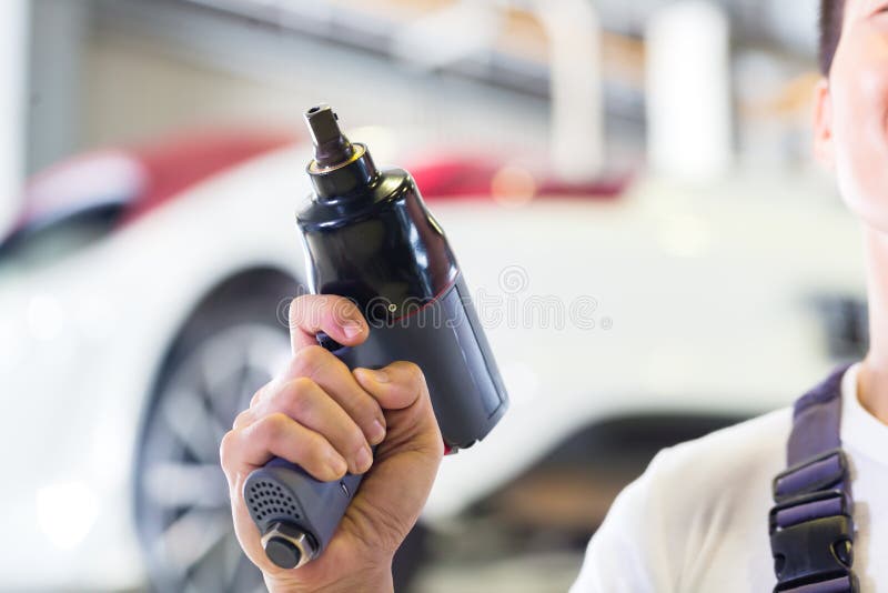 Car Mechanic with Tool in Auto Workshop with Tool Stock Image - Image ...