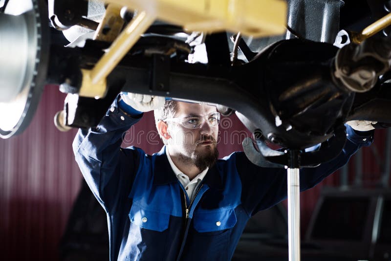 Car mechanic at work stock image. Image of wheel, eyes - 40342033