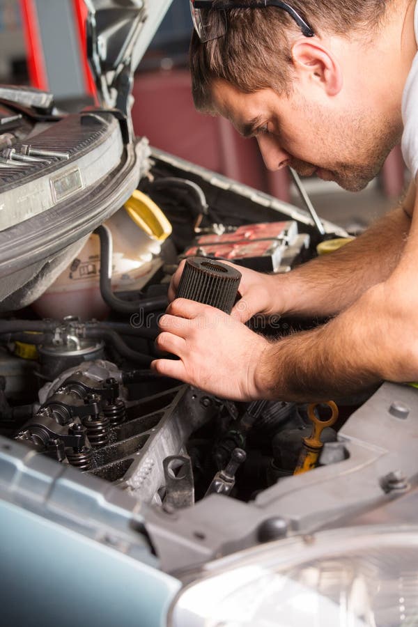 Car Mechanic Working in Auto Repair Service Stock Image - Image of ...