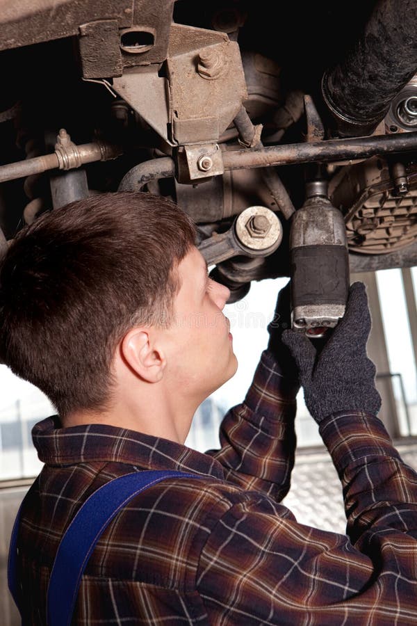 Car Mechanic Working in Auto Repair Service Stock Image - Image of ...