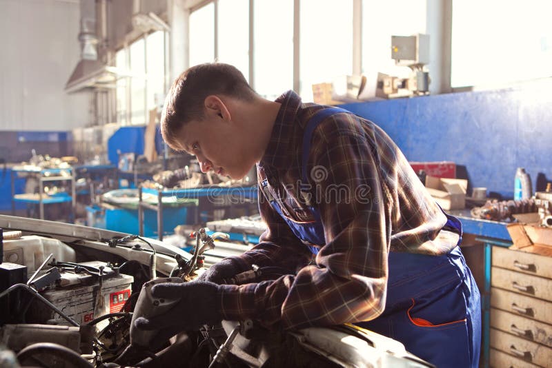 Car Mechanic Working in Auto Repair Service Stock Image - Image of ...