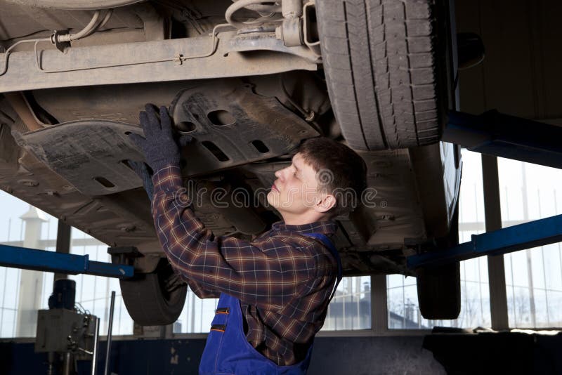 Car Mechanic Working in Auto Repair Service Stock Image - Image of ...