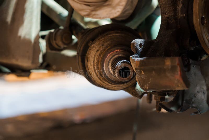 Car Mechanics: Close-Up of a Car& X27;s Axle and Differential Assembly ...