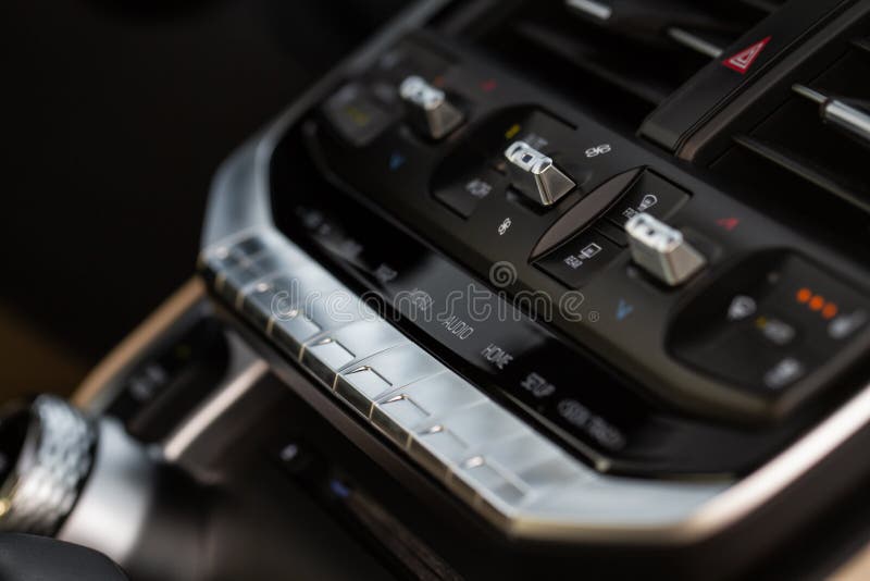 Car Media Buttons Dashboard. Stock Photo - Image of stereo, signal ...
