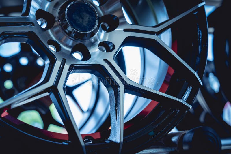 Car Metal Disc at the Black Background Stock Image - Image of steel ...