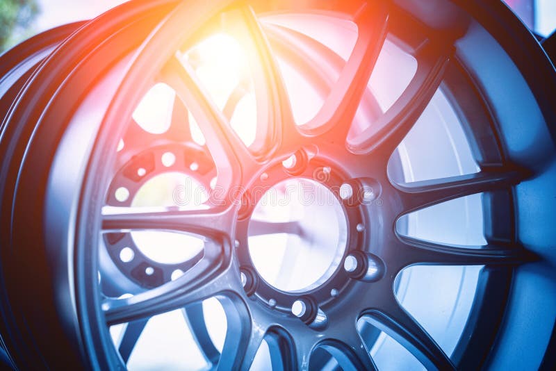 Car Metal Disc at the Black Background Stock Image - Image of chrome ...