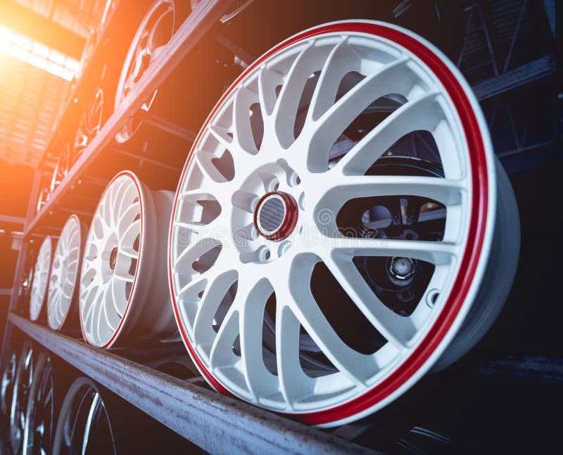 Car Metal Disc at the Black Background Stock Image - Image of tire ...