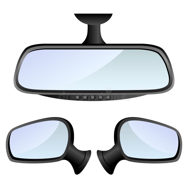 Car mirror set stock vector. Illustration of glass, interior - 28119199