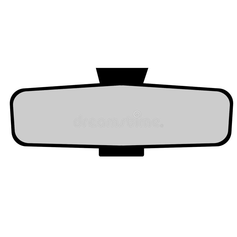 Car Mirror on White Background. Rear View Mirror Sign. Flat Style Stock ...