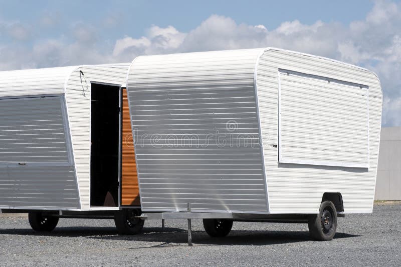 Car Mobile Vending Machines in Public Park. Stock Image - Image of ...