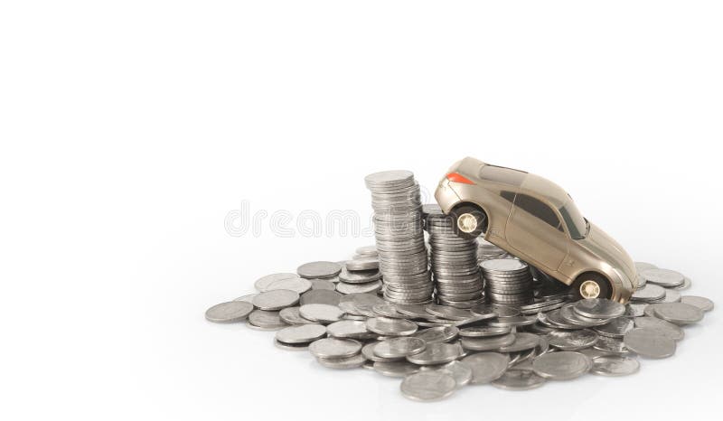 Car Model Over Stacked Coin Stock Image - Image of transportation, auto ...