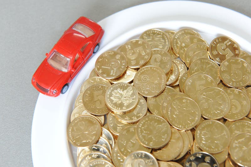 Car models and coins stock photo. Image of quantitative - 166152240