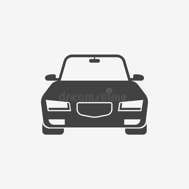 Car Monochrome Icon. Front View. Stock Vector - Illustration of ... Car Monochrome Icon. Front View. Stock Vector - Illustration of ...