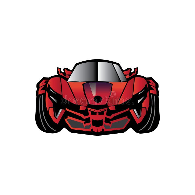 Car Monster Icon Logo Red Vector Design Illustration Stock Vector ...