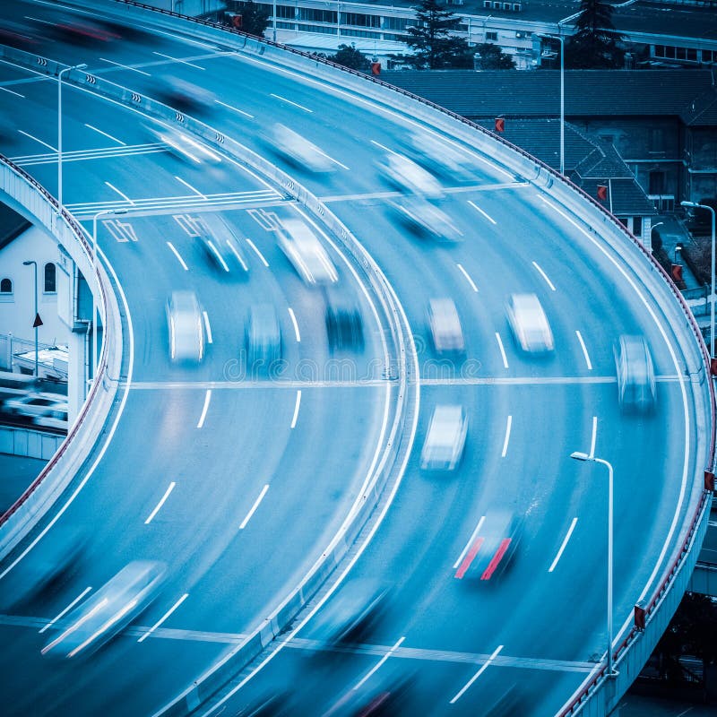 Car Motion Blur on the Approach Bridge Stock Photo - Image of lane ...