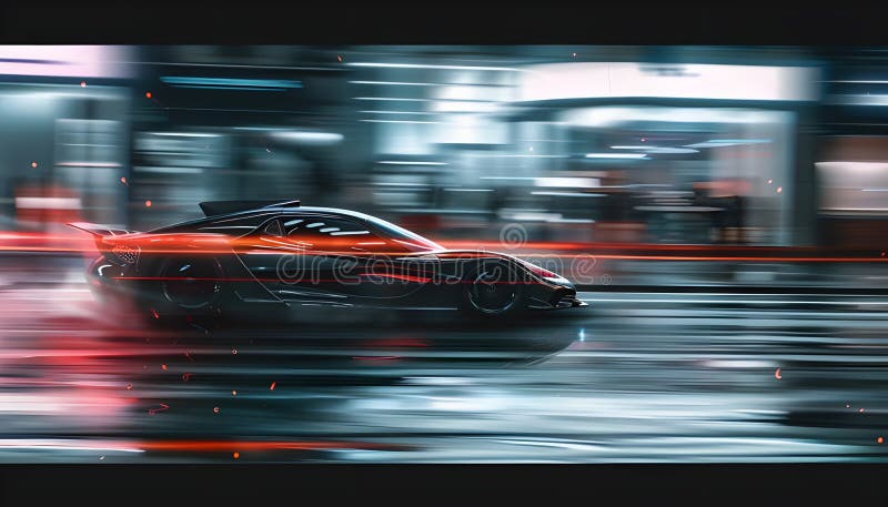 Car with Motion Blur stock illustration. Illustration of prestige ...