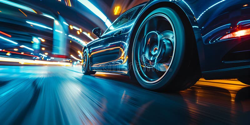 A Car in Motion on the Highway Stock Photo - Image of dark, automobile ...