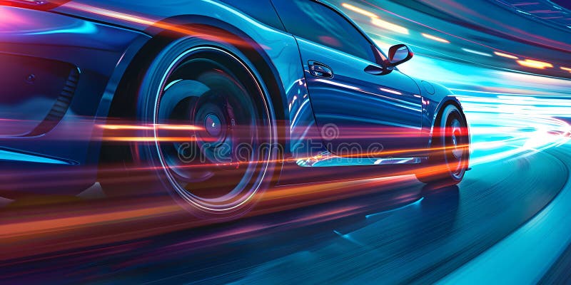 A Car in Motion on the Highway Stock Image - Image of automobile ...