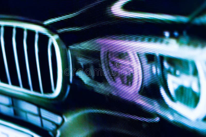 Car Motor Picture Formed on LED Screen Stock Image - Image of closeup ...