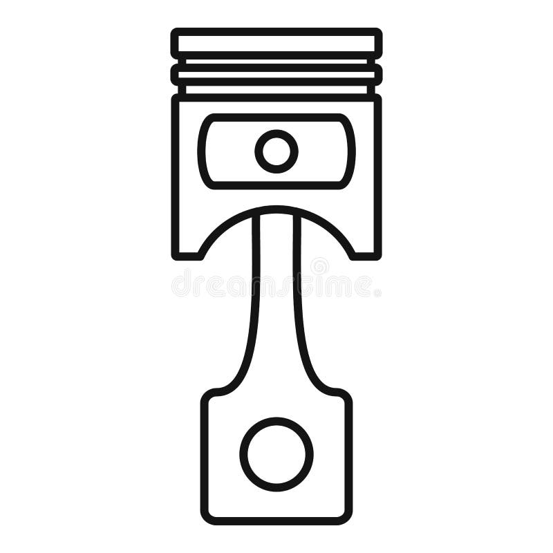 Car Motor Piston Icon, Outline Style Stock Vector - Illustration of ...