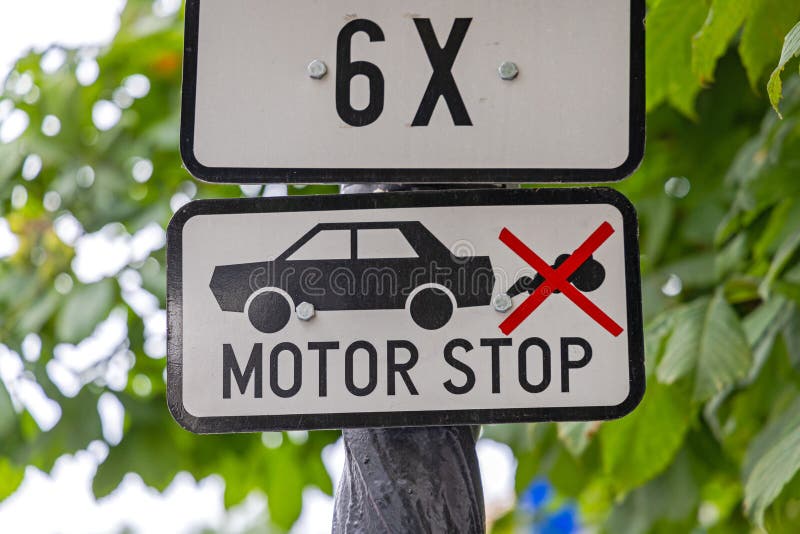 Motor Stop Sign stock image. Image of exhaust, sign - 272303459