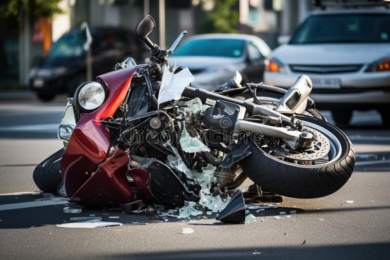 Car and Motorcycle Accident at the Intersection, Accident Insurance ...