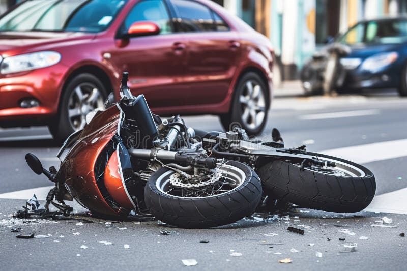 Car and Motorcycle Accident at the Intersection, Accident Insurance ...