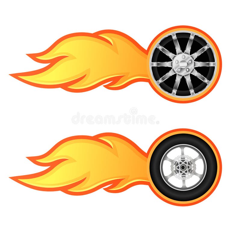 Motorcycle Wheel Flame Stock Illustrations – 729 Motorcycle Wheel Flame ...