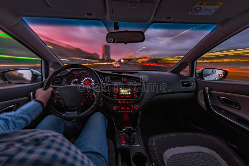 Car movement at dawn stock image. Image of driver, fast - 141572599