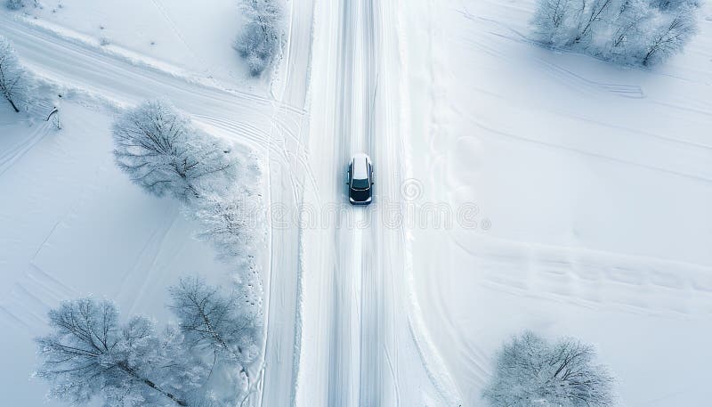 Car Moves through Deep Snow Stock Illustration - Illustration of ...