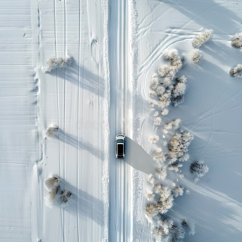 Car Moves through Deep Snow Stock Illustration - Illustration of white ...