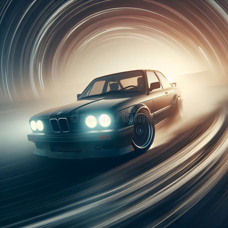 A Car Moving in Circles with a Blur Effect Emphasizes Its Circular ...