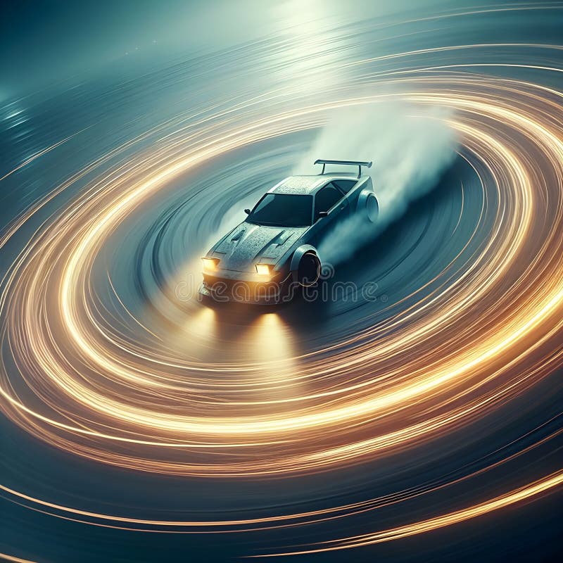A Car Moving in Circles with a Blur Effect Emphasizes Its Circular ...