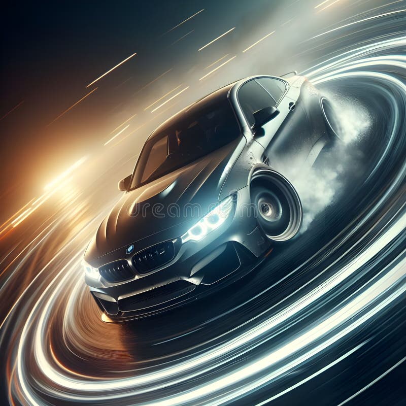 A Car Moving in Circles with a Blur Effect Emphasizes Its Circular ...