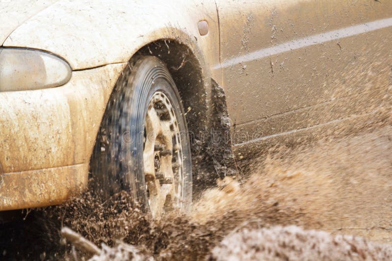 Rally car in muddy road stock image. Image of muddy, drift - 59017585