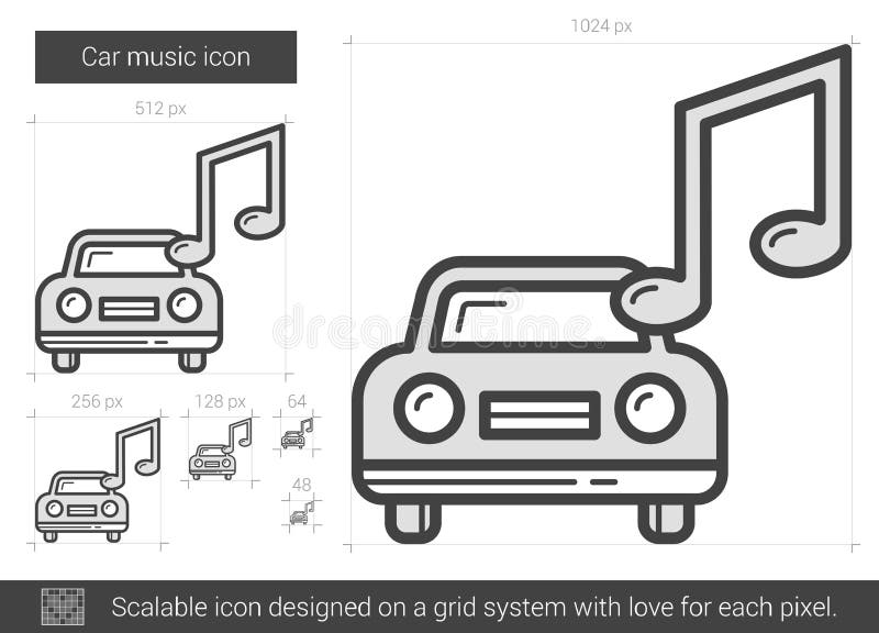 Car music line icon. stock vector. Illustration of icon - 83305783