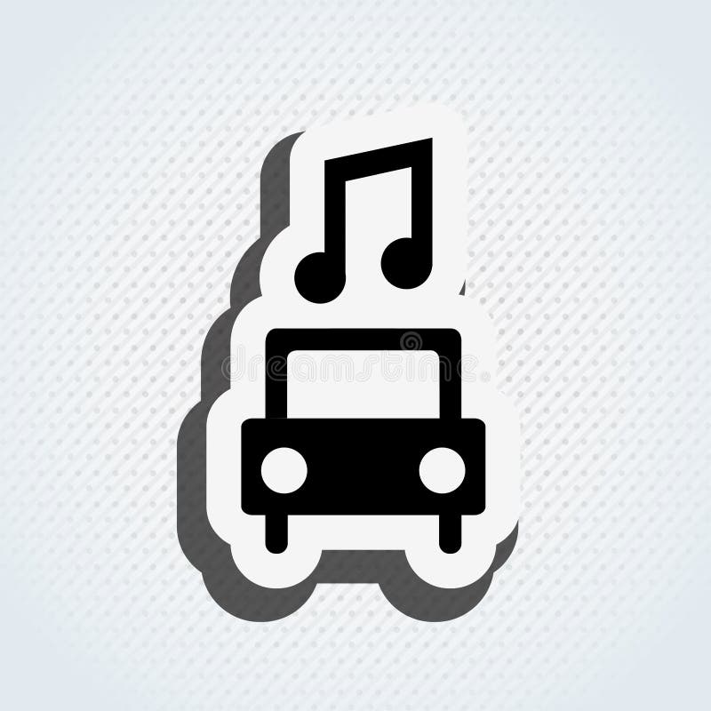 Car and Musical Note Design Stock Illustration - Illustration of auto ...