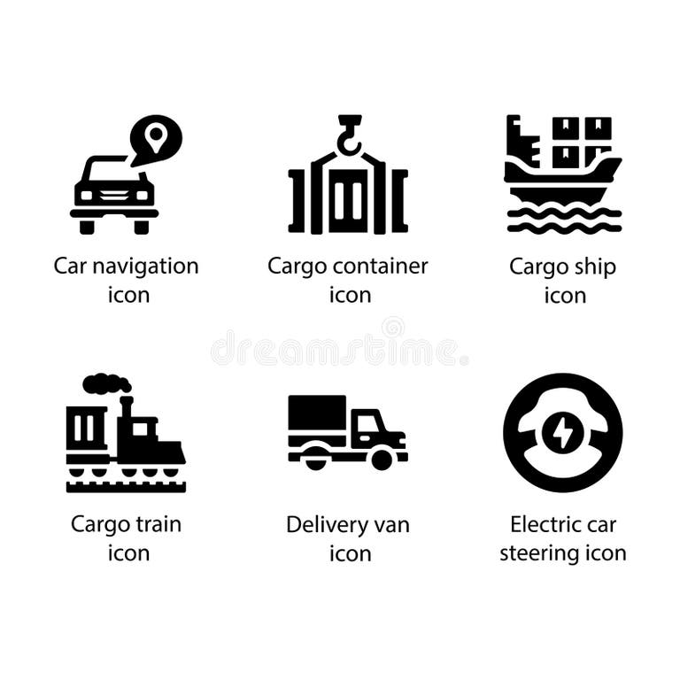 Car Navigation, Cargo Container, Cargo Ship, Cargo Train, Delivery Van ...