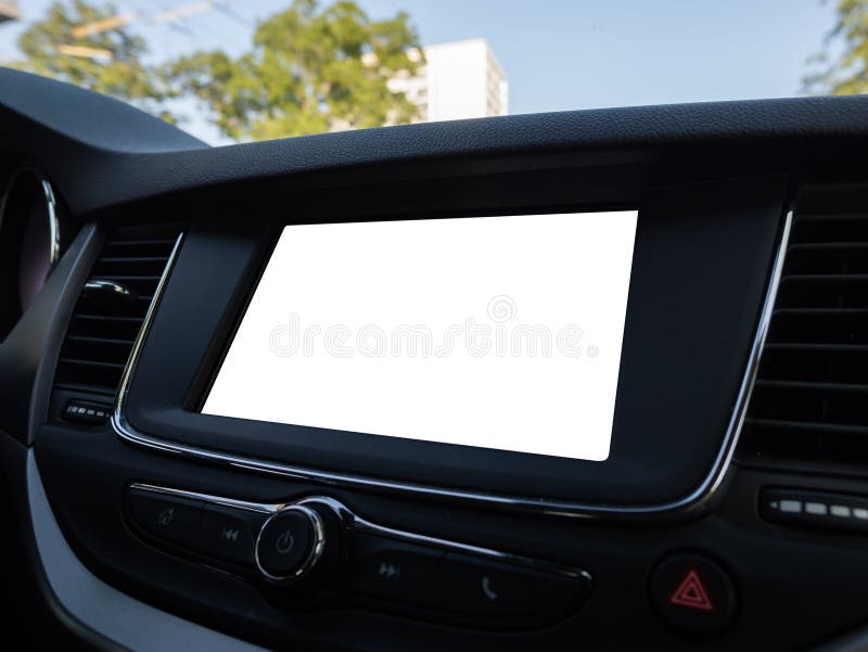 Car Navigation Screen Mockup with a Blank Space Stock Image - Image of ...
