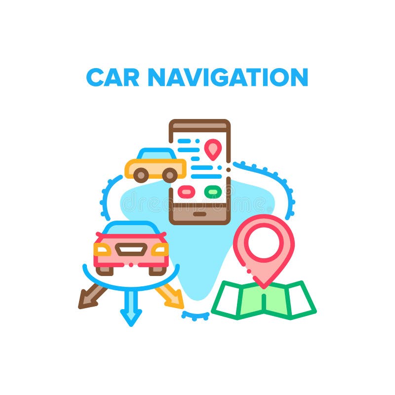 Car Navigation Vector Concept Color Illustration Stock Vector ...