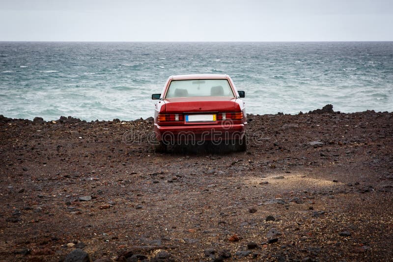 The Car Near the Ocean, Rocky Coast Stock Image - Image of shore ...
