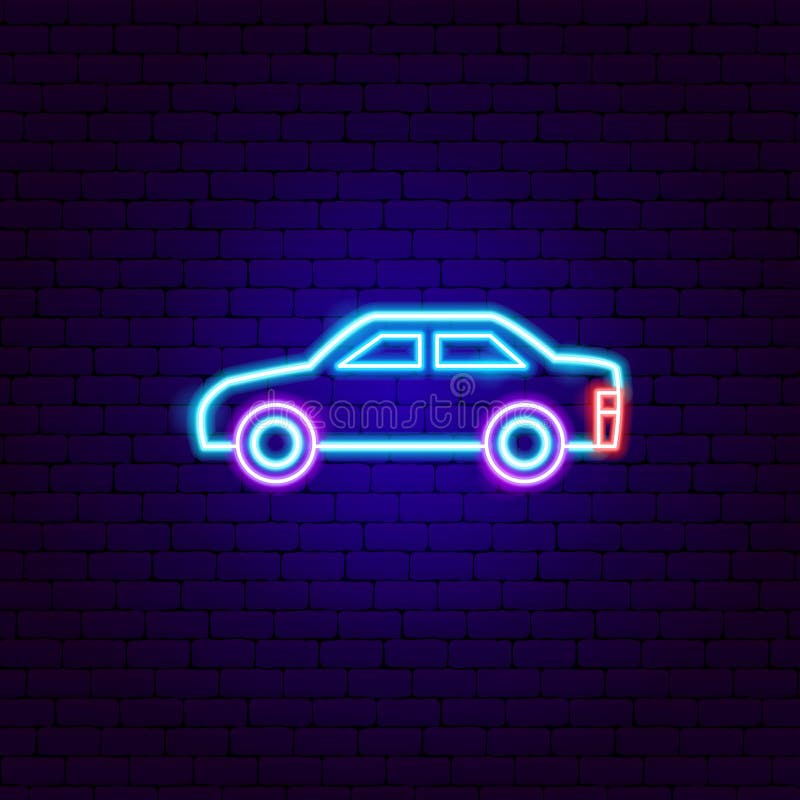 Car Neon Sign stock vector. Illustration of business - 190326416
