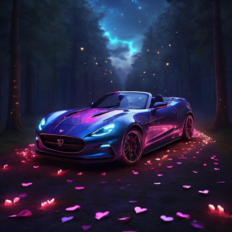 Car at Night, Car in Night, Blue Car, Sport Car, Race Car Stock Photo ...