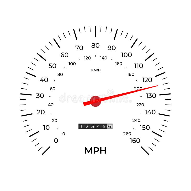 Car Odometer Speed Counter Dial with Odometer Stock Illustration ...