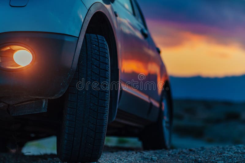 Car Off-road Travel at Twilight Stock Image - Image of auto, outdoors ...