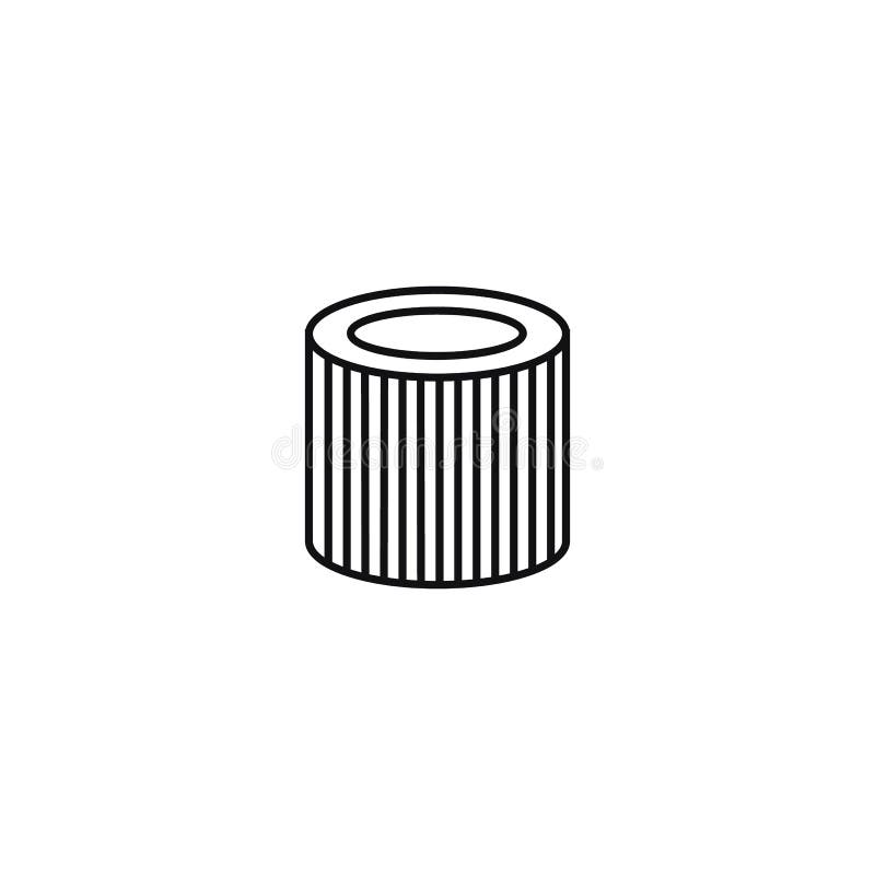 Car Oil Filter Icon in Outline Style on White Background Stock ...