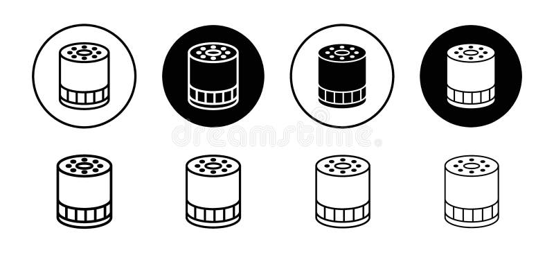 Car Oil Filter Vector Icon Set Collection. Car Oil Filter Outline Flat ...