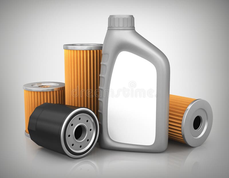 Car oil filters and motor stock illustration. Illustration of ...