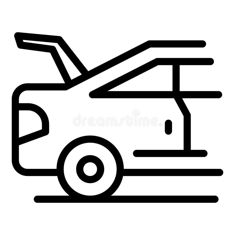 Car with Open Boot Icon, Outline Style Stock Vector - Illustration of ...